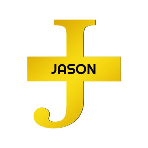 Buy Letter J - Classic Design Monogram Sign Golden Aluminium Nameplate