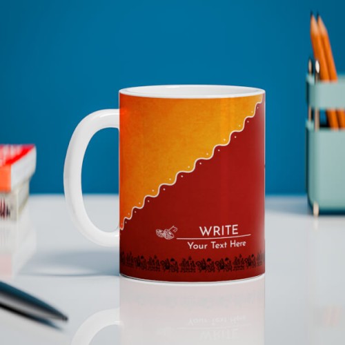 Wedding Memories With Traditional Background Design On Mug