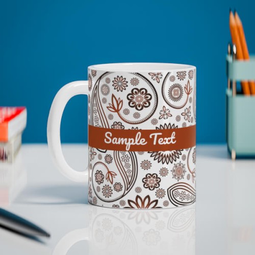 Floral Design Background Design On Mug