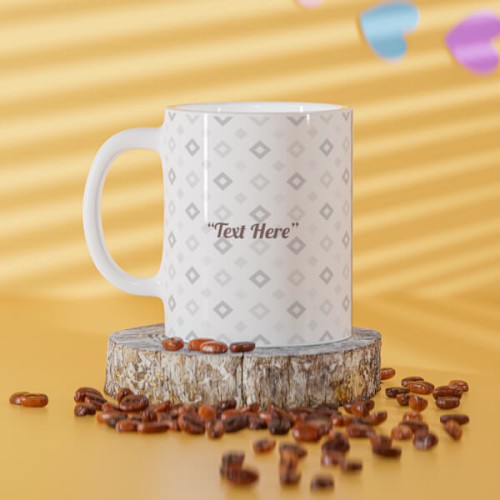 Tilted Square Pattern Background Design On Mug