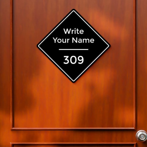 Buy Rhombus Design Black Color Nameplate at our online store ...