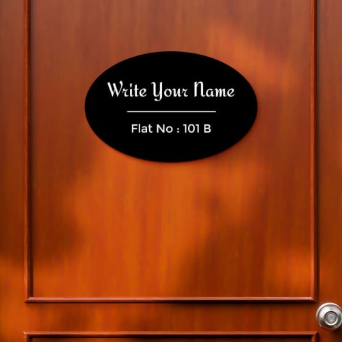 Buy Simple Elliptical Design Black Color Nameplate at our online store ...