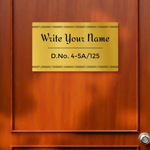 Buy Classic Rectangular Design Gold Color Nameplate at our online store ...