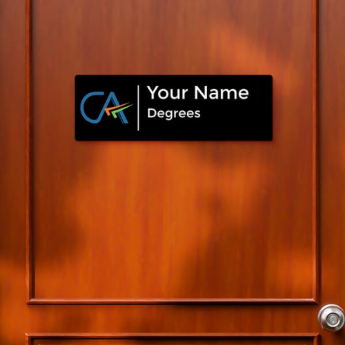 Buy CA Themed Plain Design Black Color Nameplate