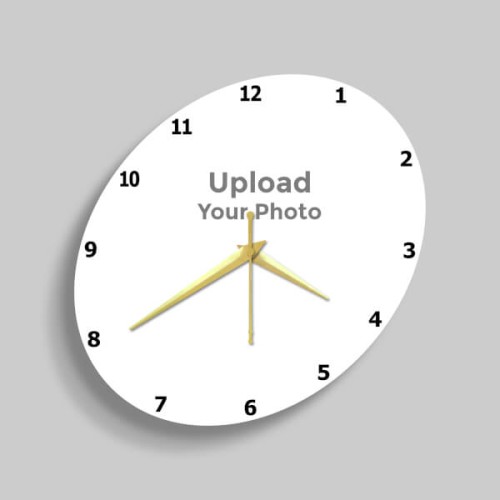 Buy Full pic oval shaped design - Printshoppy Wall Clocks