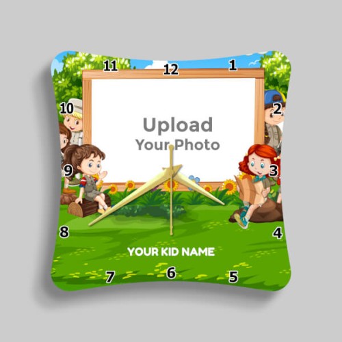 Buy Parody Friends Background On Curved Edge Design Kids Photo Wall Clock