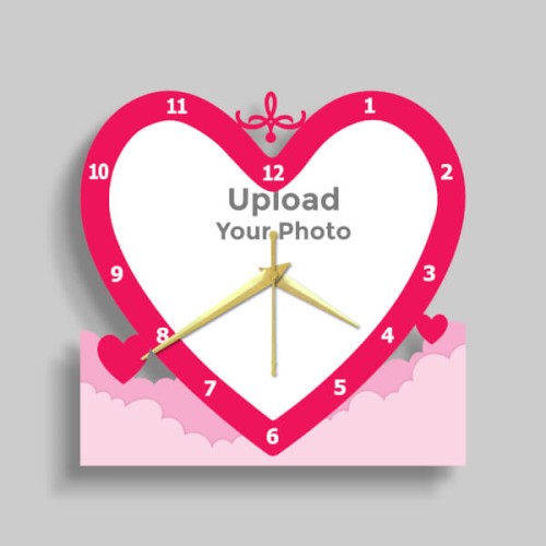 Buy Pink Colored Border Full Pic Upload Design Photo Wall Clock