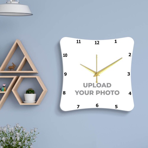 Buy Full pic curved edge shape design - Printshoppy Wall Clocks