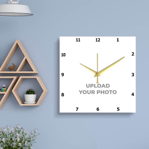 Buy Full pic simple square shape design - Printshoppy Wall Clocks