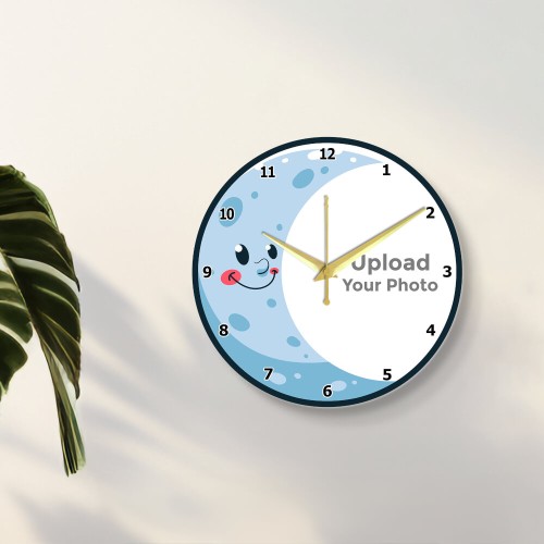 Buy Smiling Moon Clock Design Photo Wall Clock