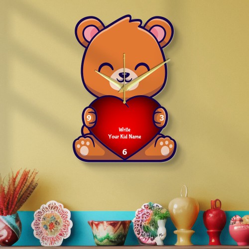 Buy Baby Teddy Bear with Heart Clock Design Photo Wall Clock