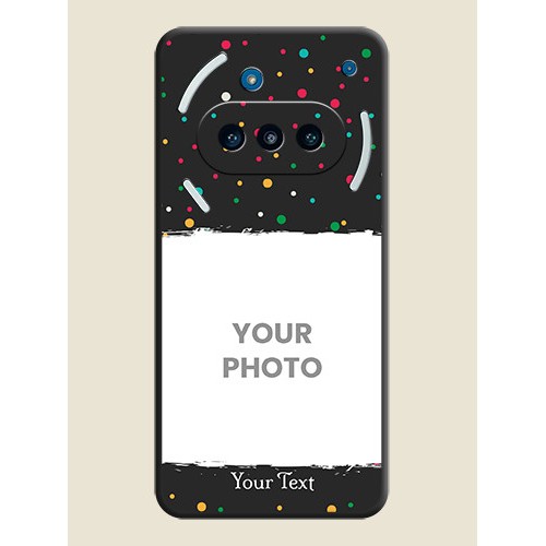 Buy Multicolor Dotted Pattern with Text On Space Black Custom Soft ...