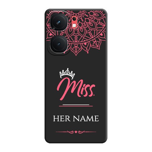 Buy Mrs Name with Floral Design on Space Black Personalized Soft Matte Phone Covers - iQOO Neo 9 ...