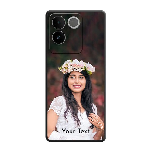 Buy Full Single Pic Upload With Text On Space Black Personalized Soft Matte Phone Covers - iQOO ...