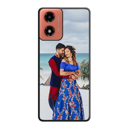 Buy Full Single Pic Upload On Space Black Personalized Soft Matte Phone Covers - Motorola G04