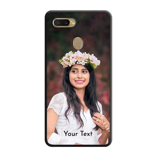 Buy Full Single Pic Upload With Text On Space Black Personalized Soft Matte Phone Covers -Oppo A5S