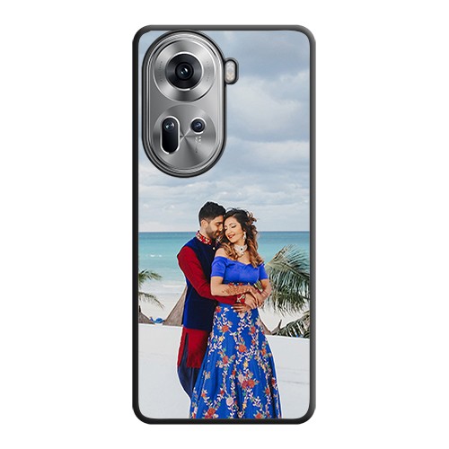 Buy Full Single Pic Upload On Space Black Personalized Soft Matte Phone Covers - Reno 11 5G