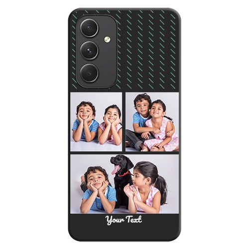 Buy Galaxy A54 5G Personalised Space Black Soft Matte Cases - Cross Dotted Pattern with 2 Image ...