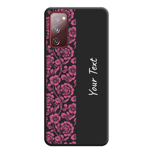 Buy Pink Floral Pattern Design With Custom Text On Space Black Personalized Soft Matte Phone ...