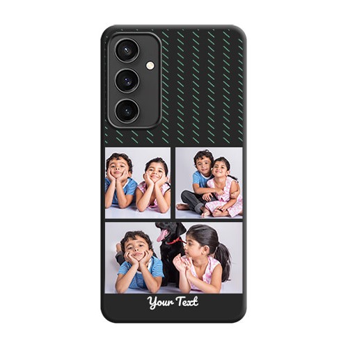 Buy Cross Dotted Pattern with 2 Image Holder on Personalised Space Black Soft Matte Cases ...