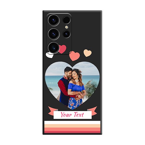 Buy Samsung Galaxy S23 Ultra 5G Personalised Space Black Soft Matte Cases - Love Shaped Photo ...