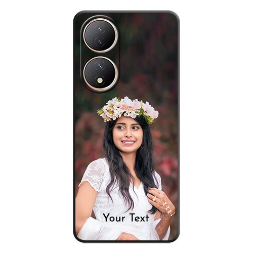 Buy Full Single Pic Upload With Text On Space Black Personalized Soft Matte Phone Covers -Vivo T2 5G