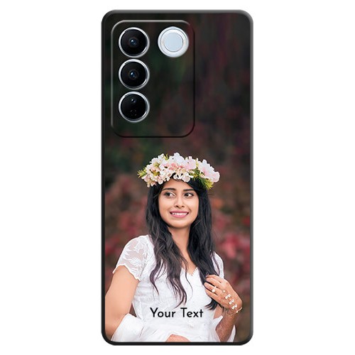 Buy Full Single Pic Upload With Text On Space Black Personalized Soft Matte Phone Covers -Vivo ...