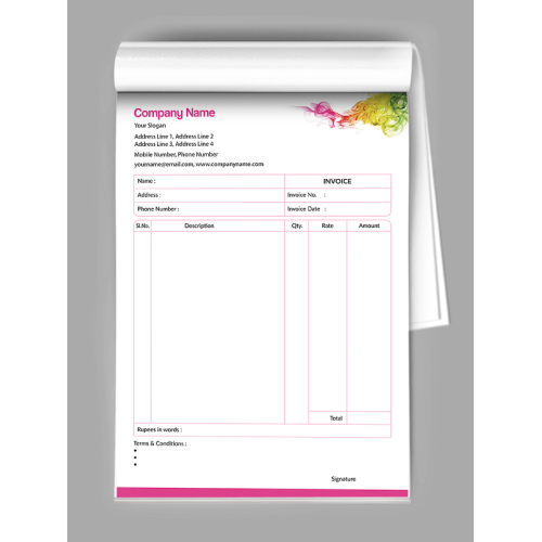 Premium Paint Shop Bill Book Design