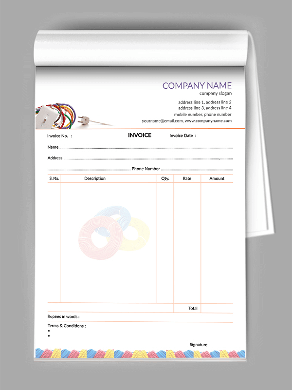 Bill Book Invoice Designs