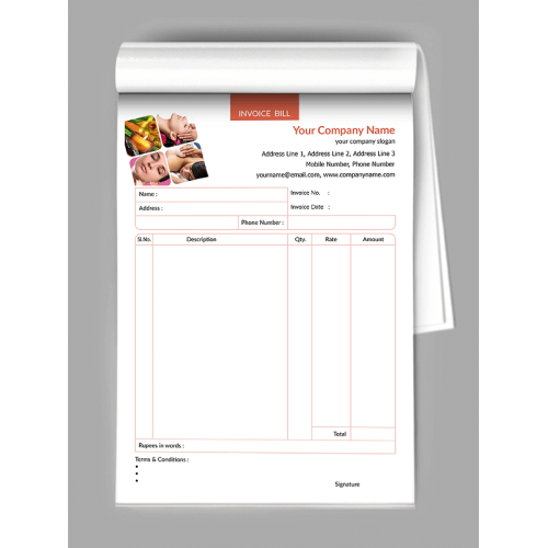 Beauty Spa Bill Book Design
