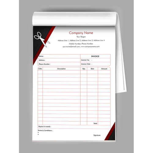 Tailor Shop Bill Book Design