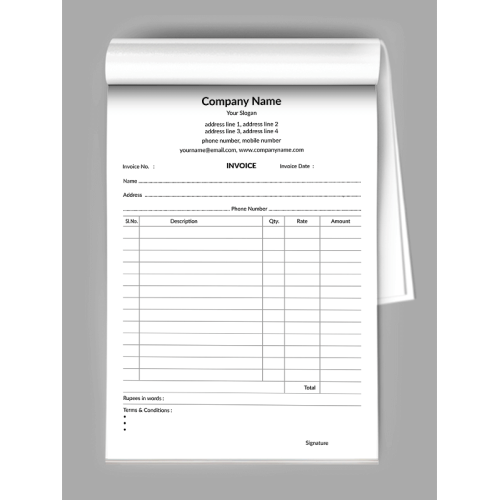 Software Company Bill Book Design
