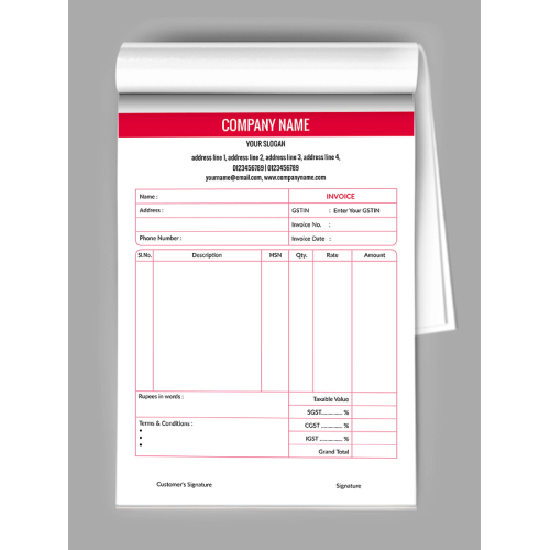 Red And White Bill Book