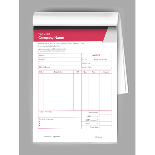 Pink And Grey Bill Book