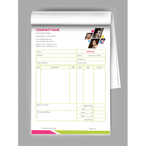 Pink Aand Green Bill Book