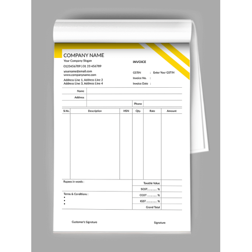 Yellow and Black Bill Book