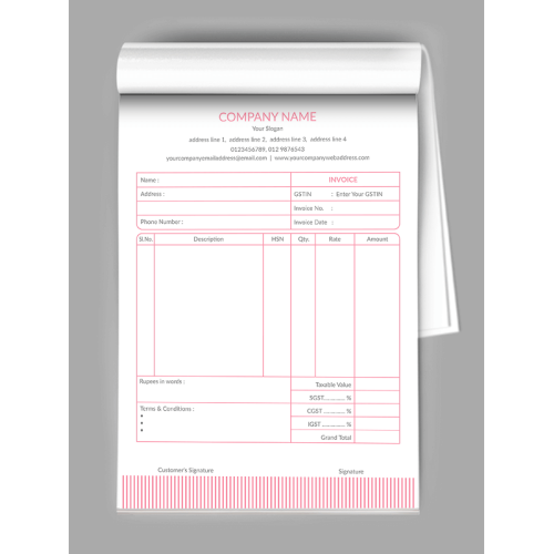 Pink Stripes Bill Book