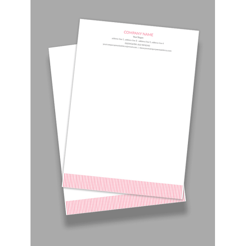 Pink Stripes Letterhead