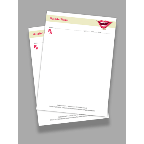 Dental Hospital Prescription Pad Design