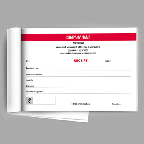 Red And White Receipt Book