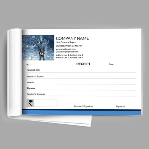 Blue And White Receipt Book