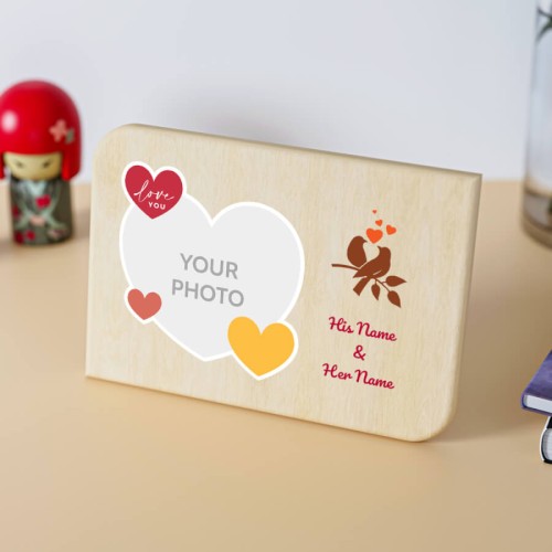 Buy Couple Love Birds Design Landscape Wooden Photo Stand