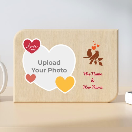 Buy Couple Love Birds Design Landscape Wooden Photo Stand