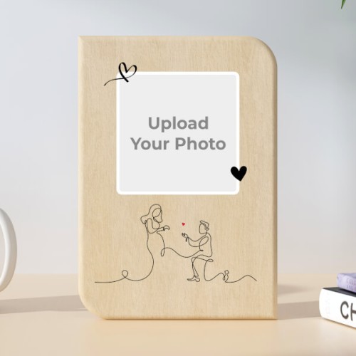 Buy Couple One Line Art Design Portrait Wooden Photo Stand
