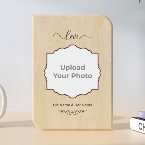Buy Couple Simple Invitation Style Design Portrait Wooden Photo Stand