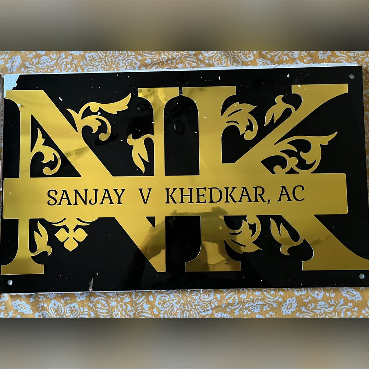 Buy Personalized Golden Aluminium Couple Royal Nameplate